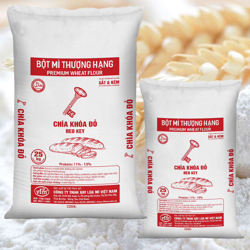 Phong Vân | Bột mì Chìa Khóa Đỏ Red Key Wheat Flour 25kg